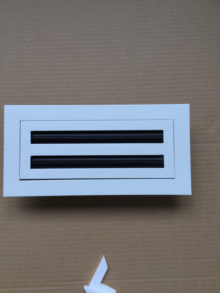 White Air Conditioner 2 Slot Linear Removable Core Bar Grille Outlet V ...