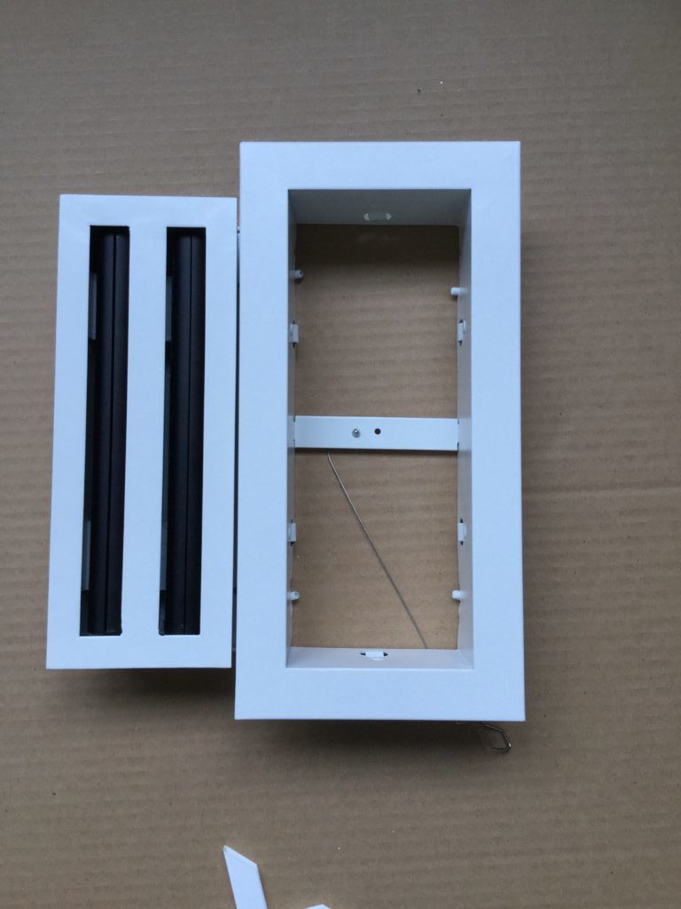 White Air Conditioner 2 Slot Linear Removable Core Bar Grille Outlet V ...